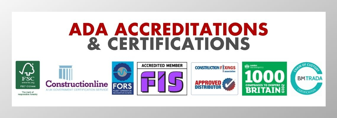 Accreditations - ADA Fastfix Ltd